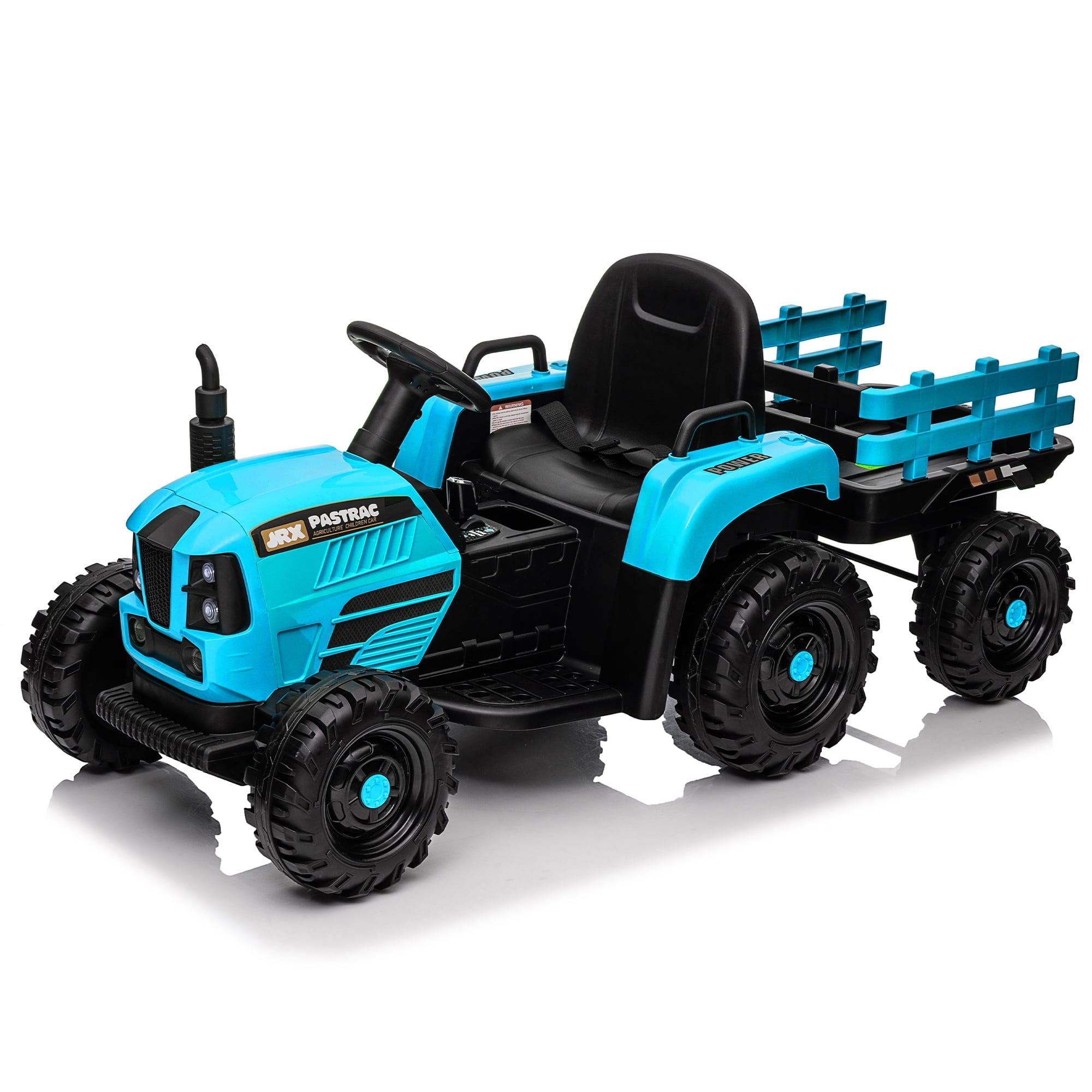Ride on Tractor with Trailer, 24V 400W Powered Electric Tractor Toy ...