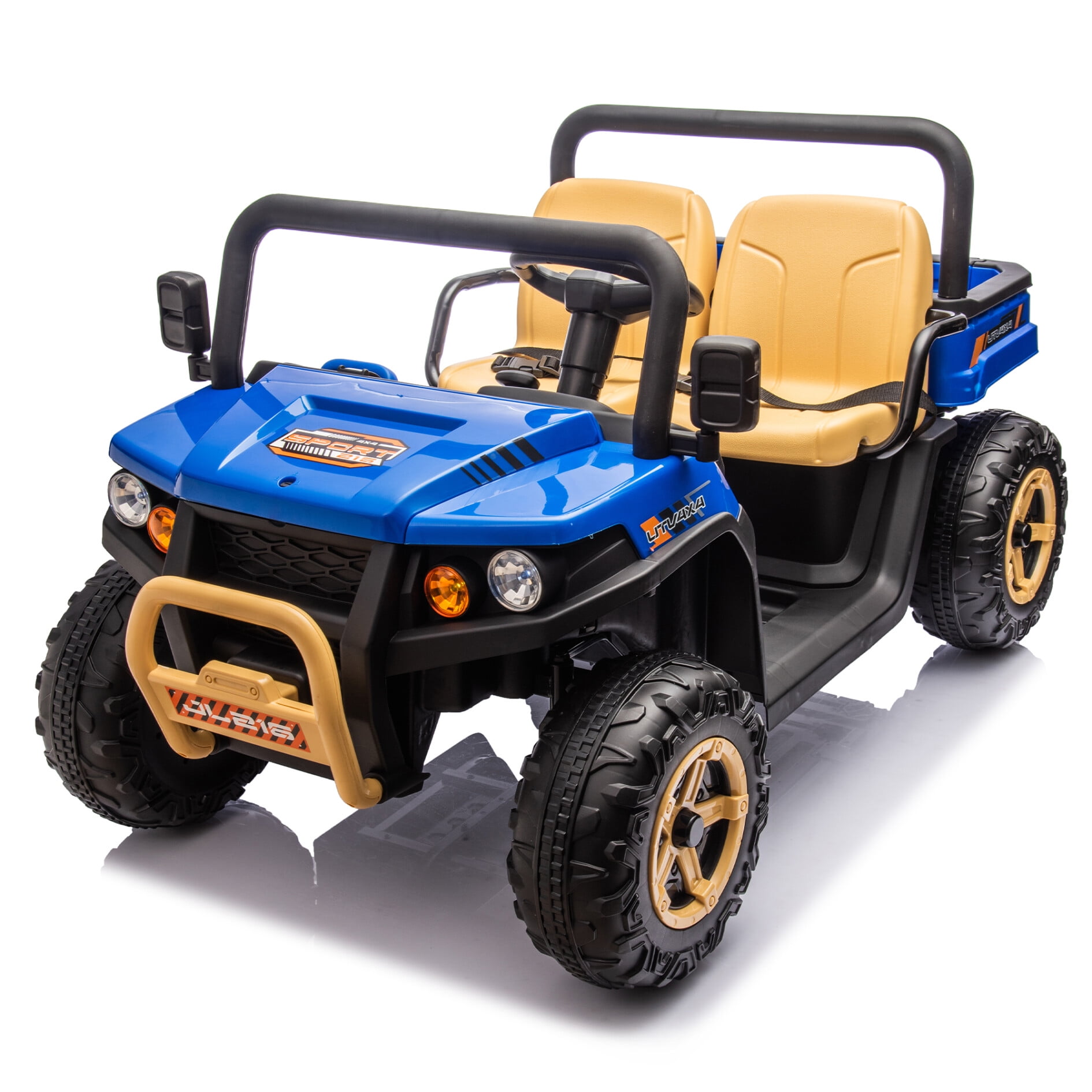 Ride On Car, Kid Ride On Toy Truck with 2 seater, 24V Ride On Toys for ...