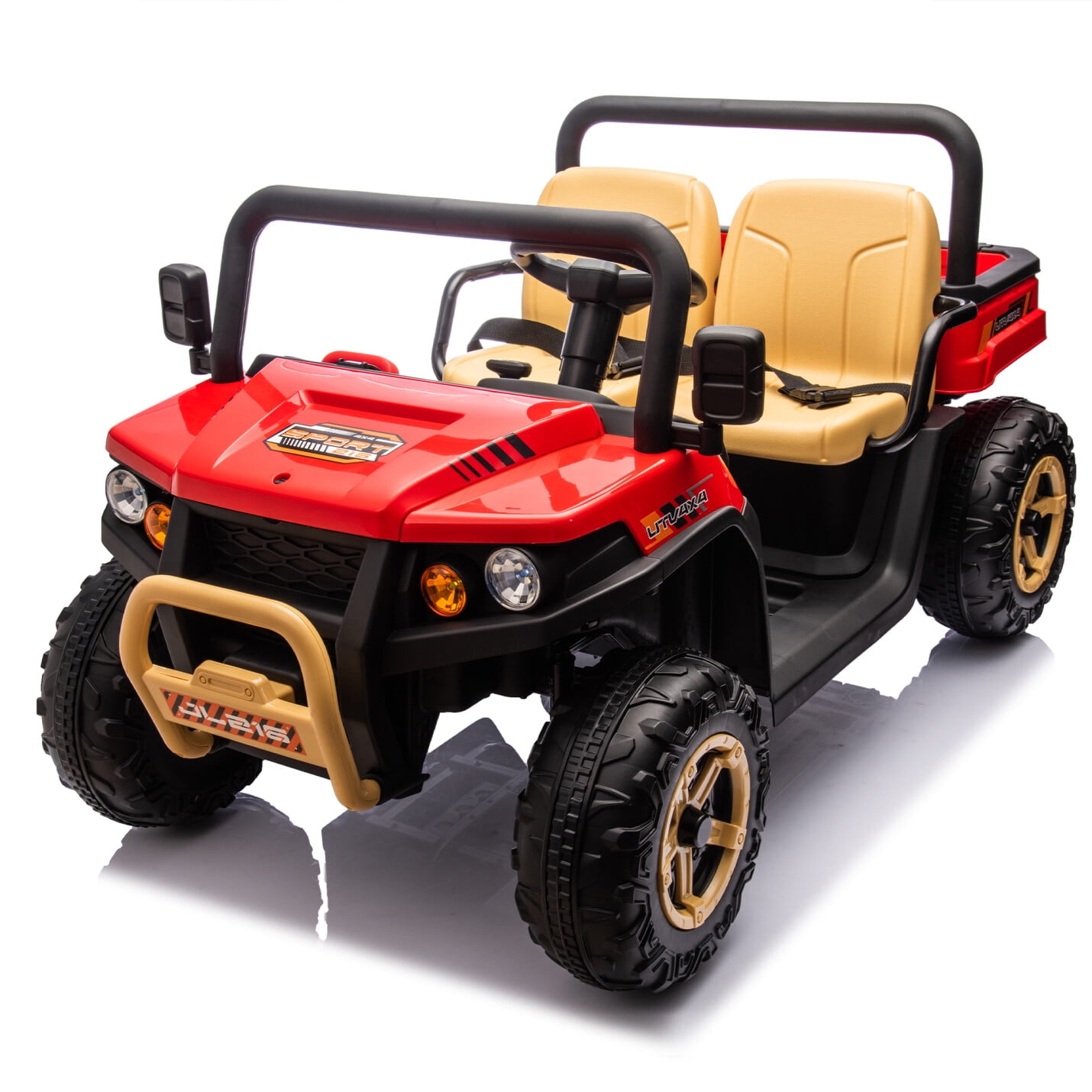 Ride On Car, Kid Ride On Toy Truck with 2 seater, 24V Ride On Toys for ...