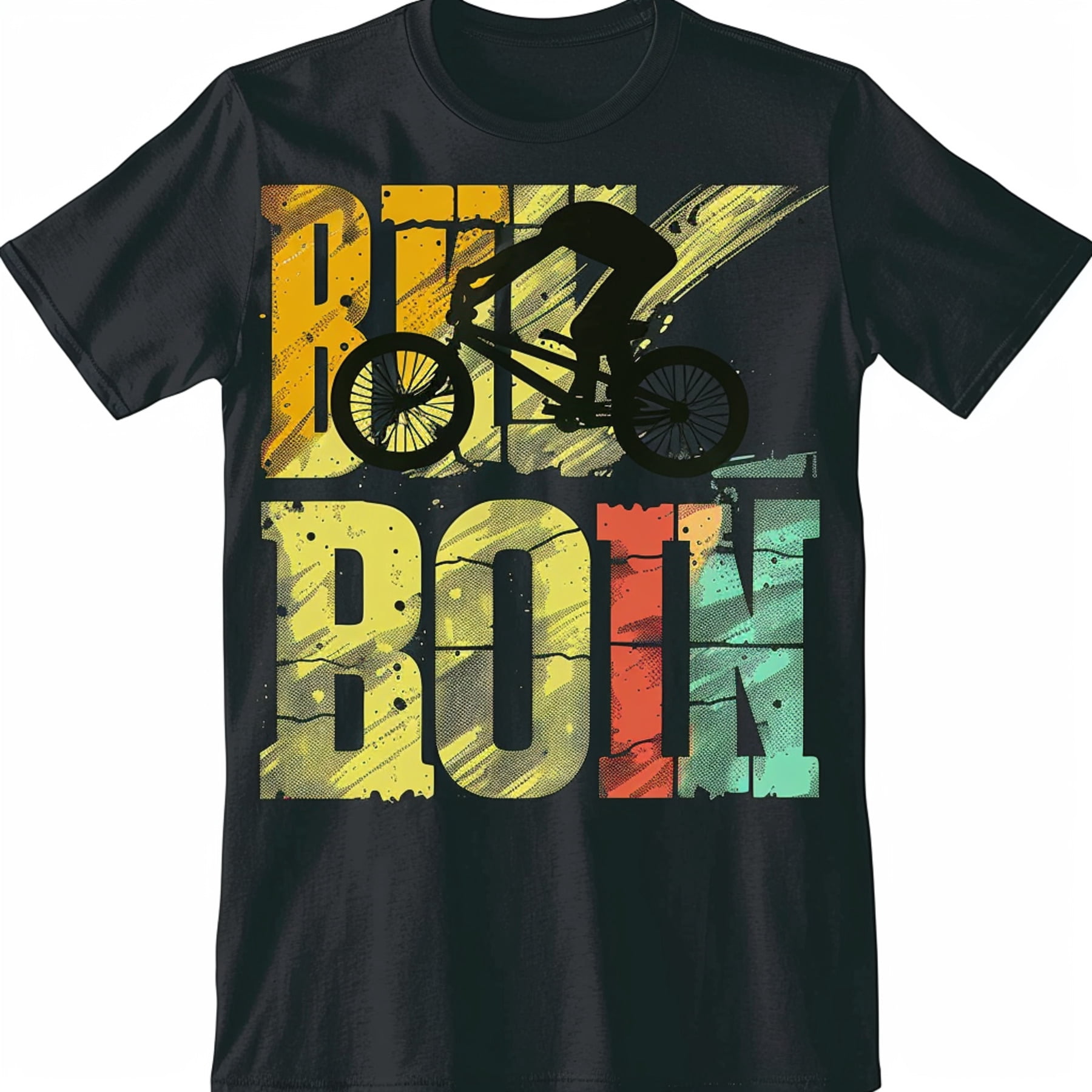 Ride in Style: Retro Vintage BMX T Shirt Bold Bike Design on Black ...