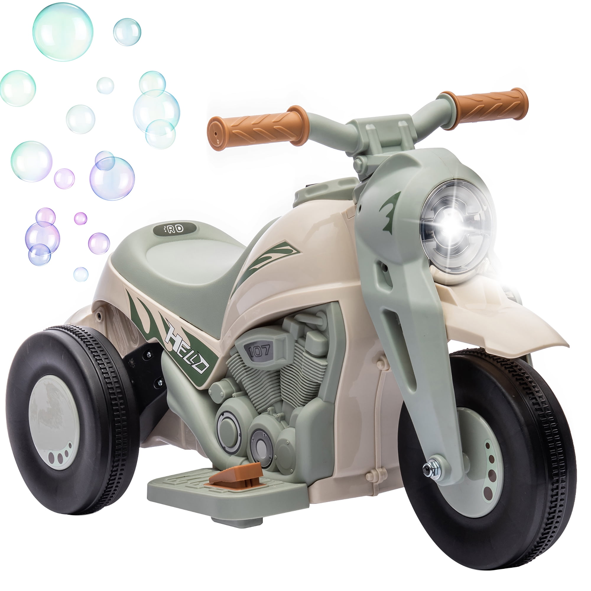 Ride on Bubble Car, 6V Kids Motorcycle, 3 Wheeled 2 MPH Electric ...