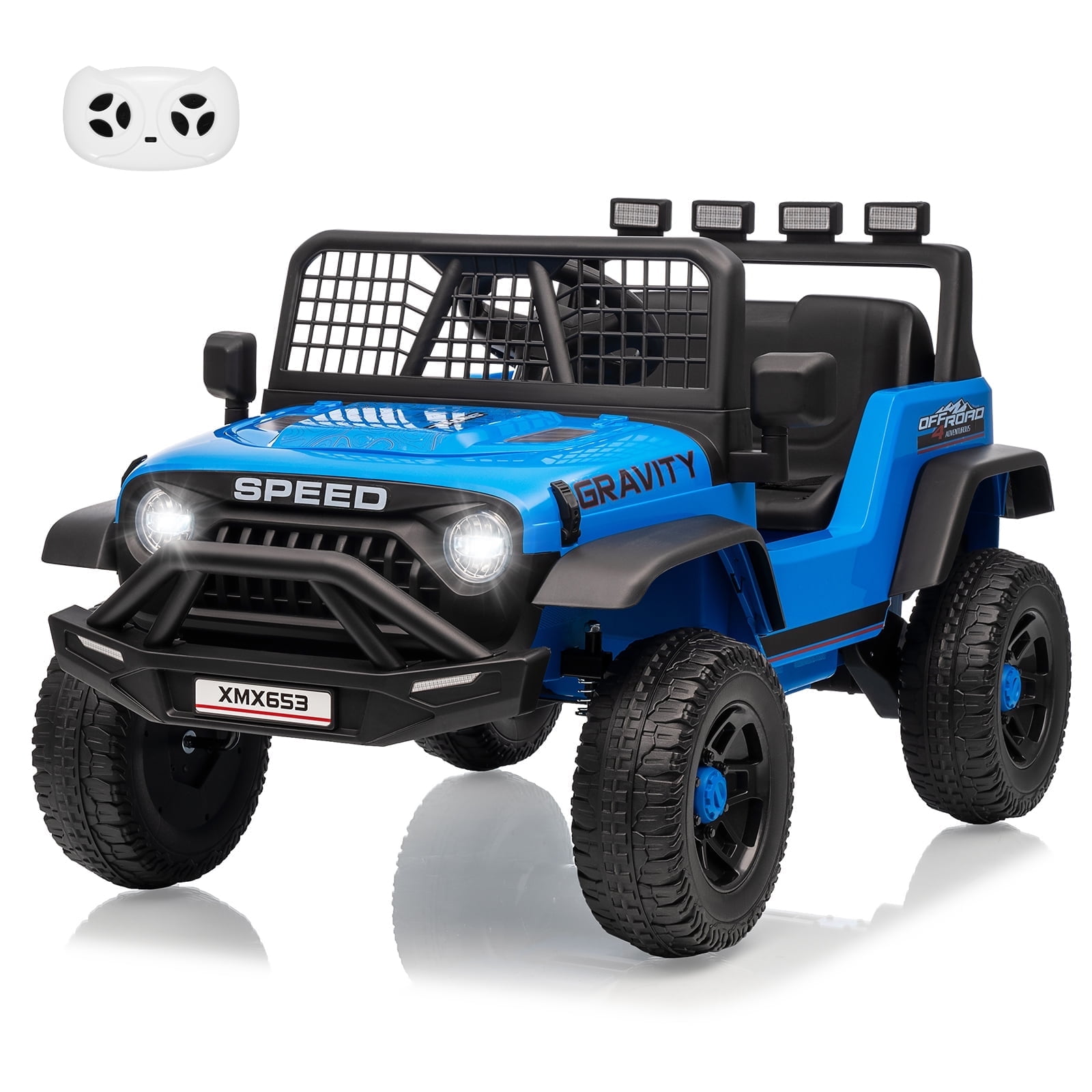 Ride on Car, 12V Battery Powered Vehicle Toy, Remote Control, 3 Speeds ...