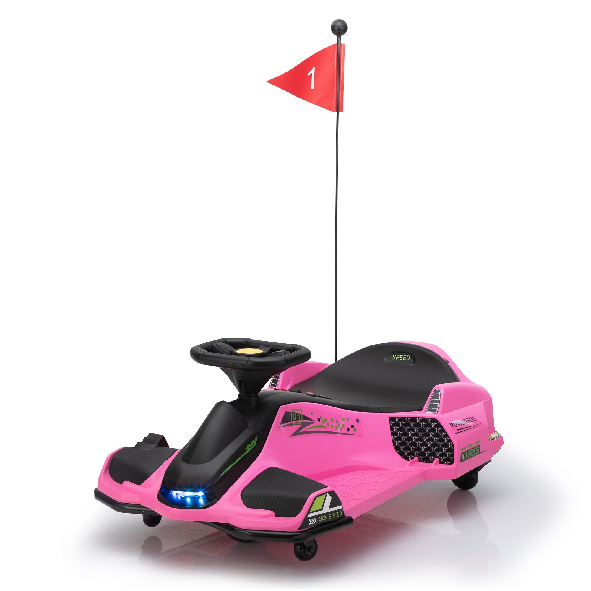 Ride on Kart with Flag and 360 Degree Rotating Wheels, Children's ...