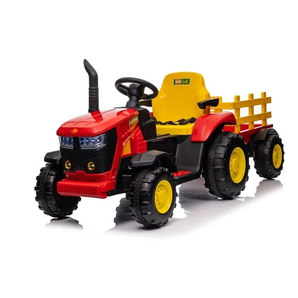 Ride on Tractor, 12 V Battery Powered Electric Vehicle Toy w/Remote ...