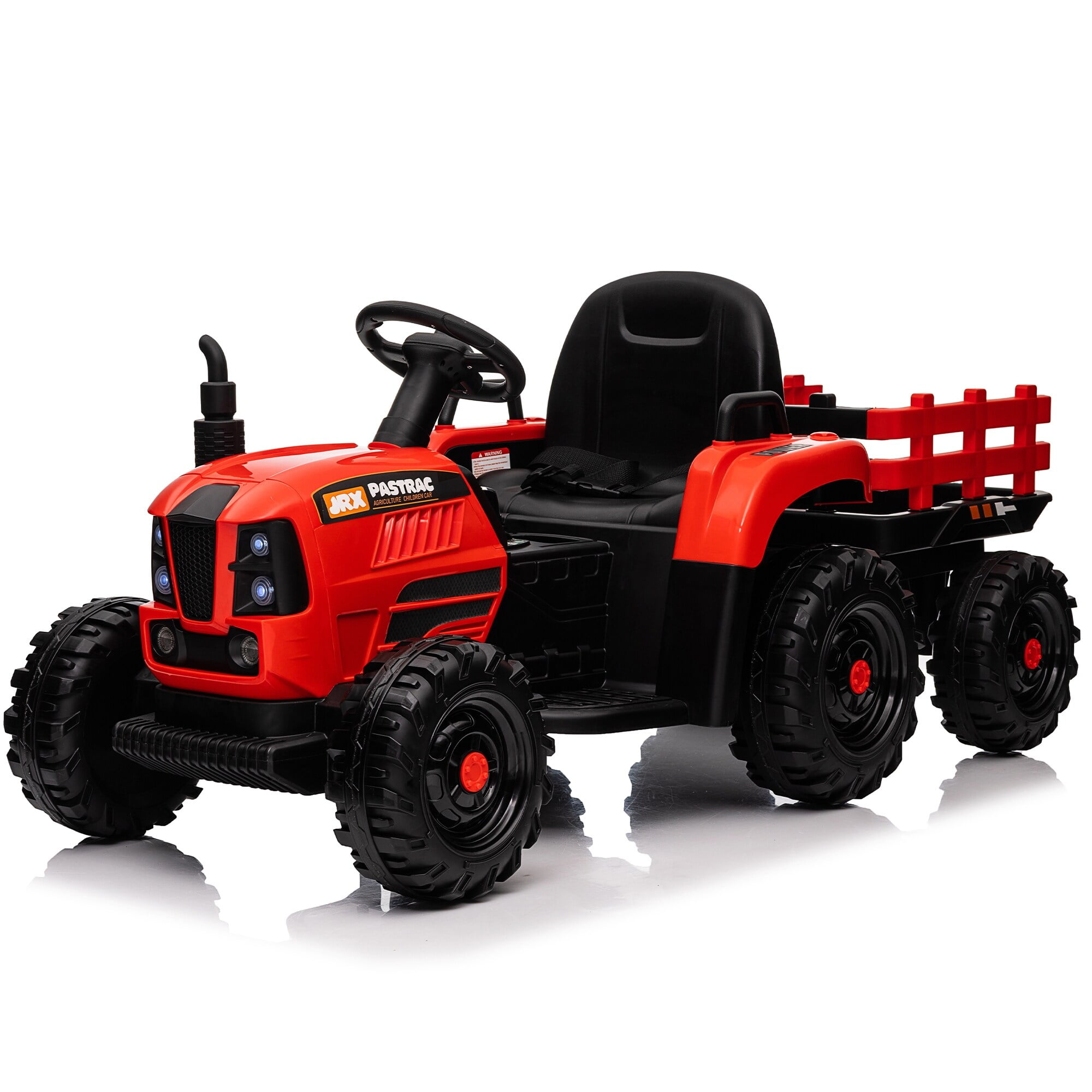 Ride on Tractor with Trailer,12V Battery Powered Electric Tractor Toy w ...