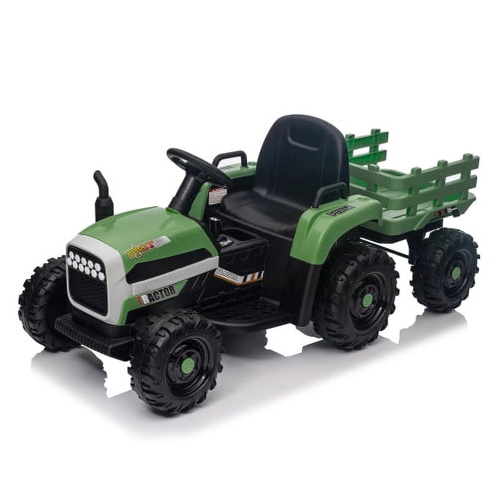 Ride on Tractor with Trailer,12V Battery Powered Electric Tractor Toy w ...