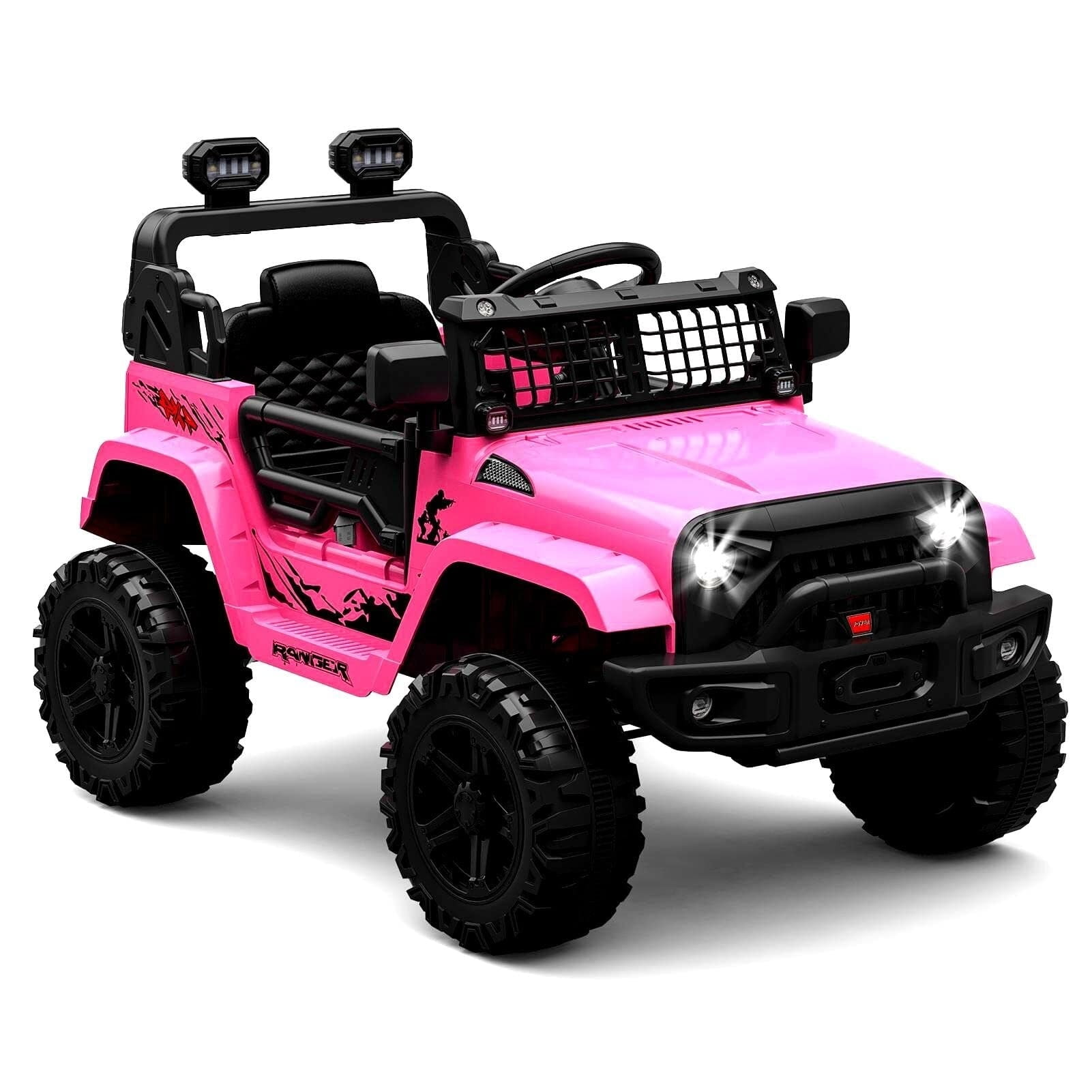 Ride on Truck Car 12V Kids Electric Vehicles with Remote Control Pink ...