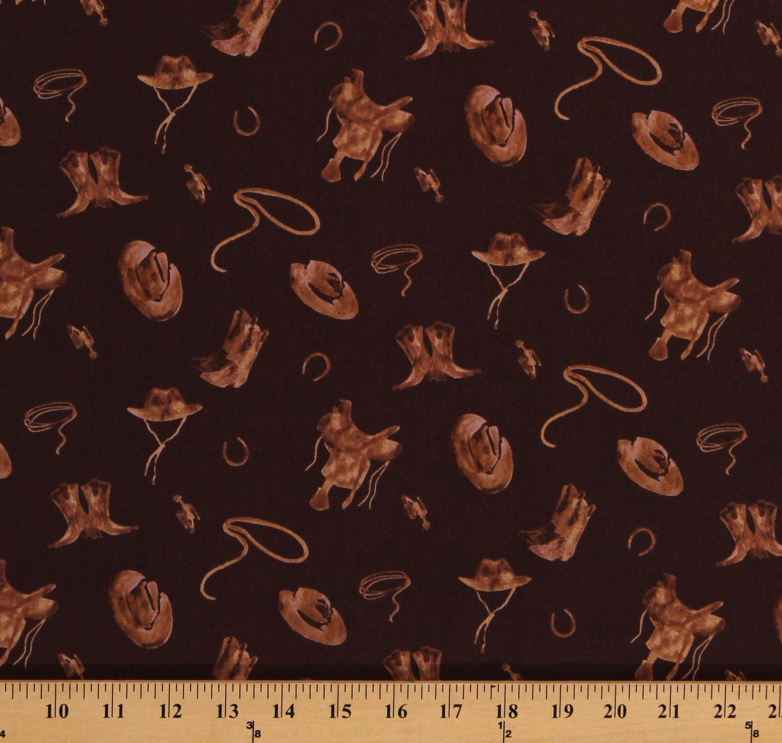 Ride the Range Accessories Chocolate Cotton Fabric - Walmart.com