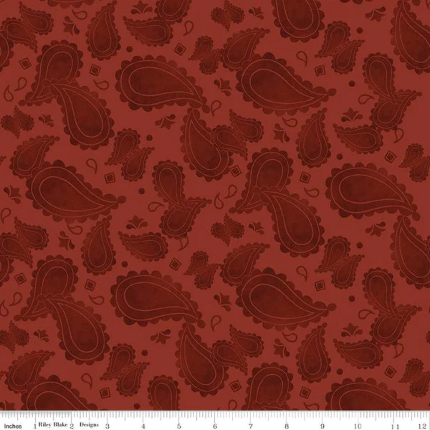 Ride the Range Paisley Barn Red Cotton Fabric - Walmart.com