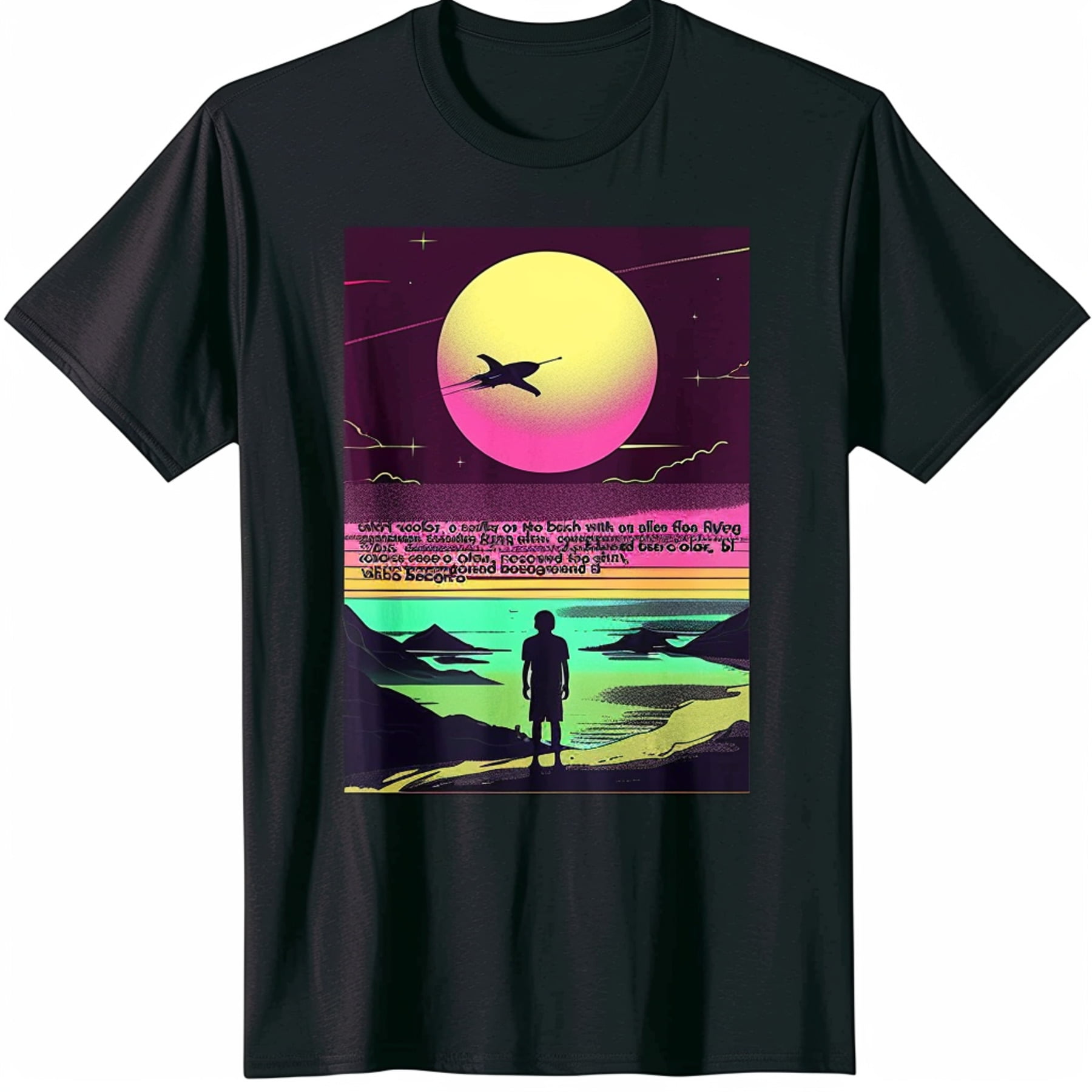 Ride the Retro Wave with Our New Black TShirt Featuring a Surfer and ...