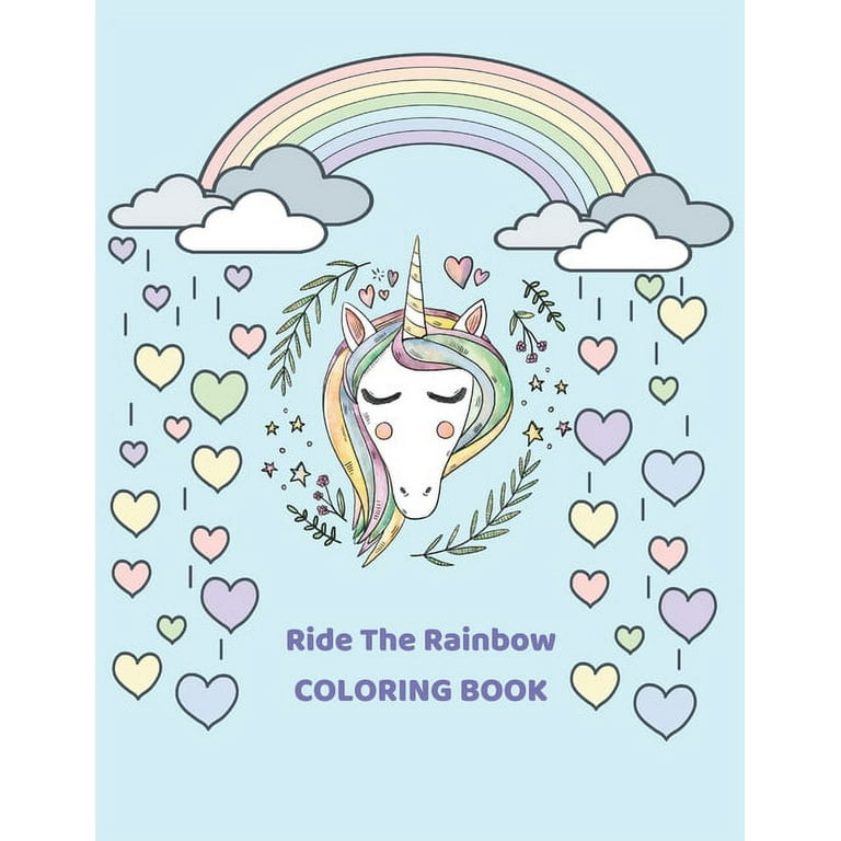 unicorn and rainbow coloring book