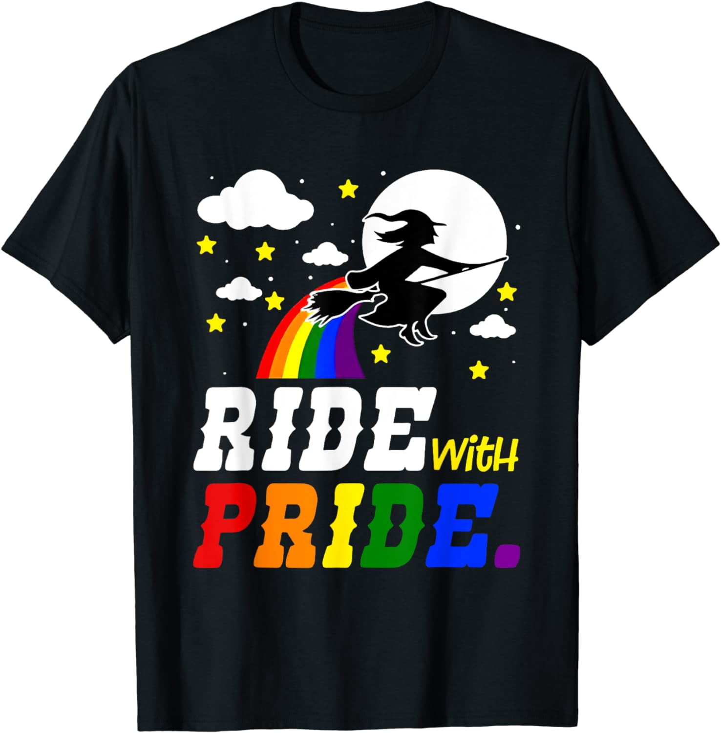 Ride with Pride Halloween LGBT Gay Lesbian Pride Month T-Shirt ...