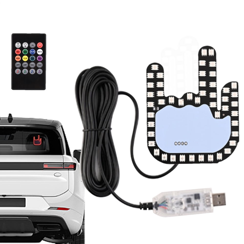 Ridecle Light Up Hand for Car Window Finger Gesture Light with Remote ...