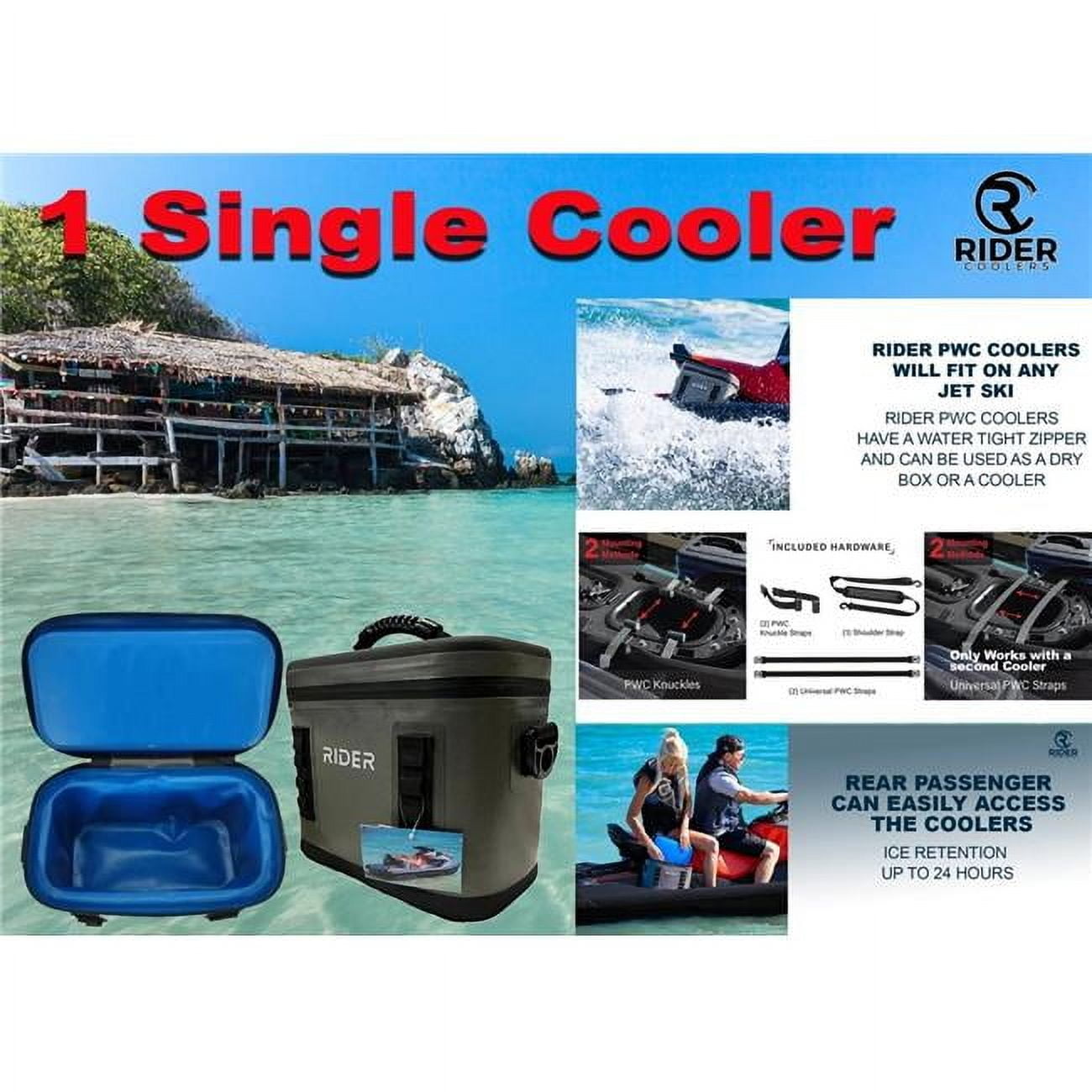 Rider Coolers RC-101-Gx1 Rider Coolers PWC Jet Ski Sea Doo Cooler 1 ...