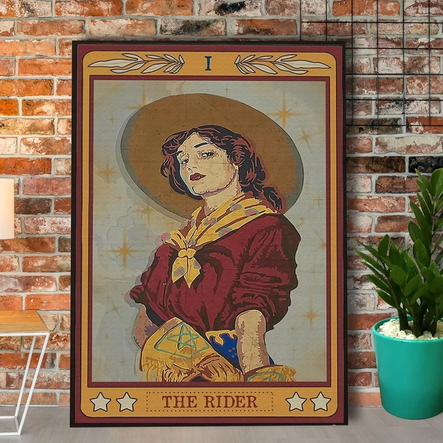 The Rider Tarot Card Horseback Rider Paper Poster, Wrapped NO FRAMED ...