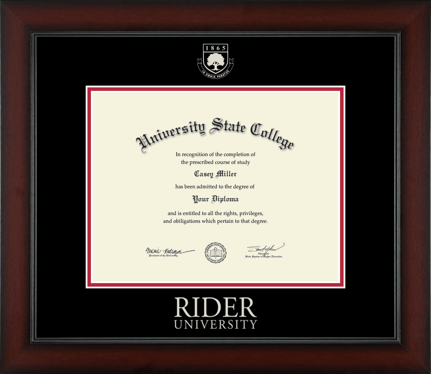 Rider University Diploma Frame, Document Size 11" x 8.5" - Walmart.com