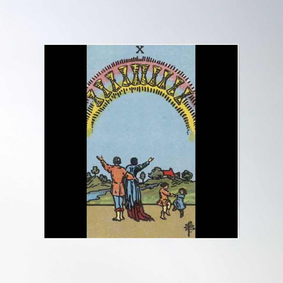 Rider-Waite Tarot, Ten Of Cups Poster Wall Art, Modern Wall Decor For ...