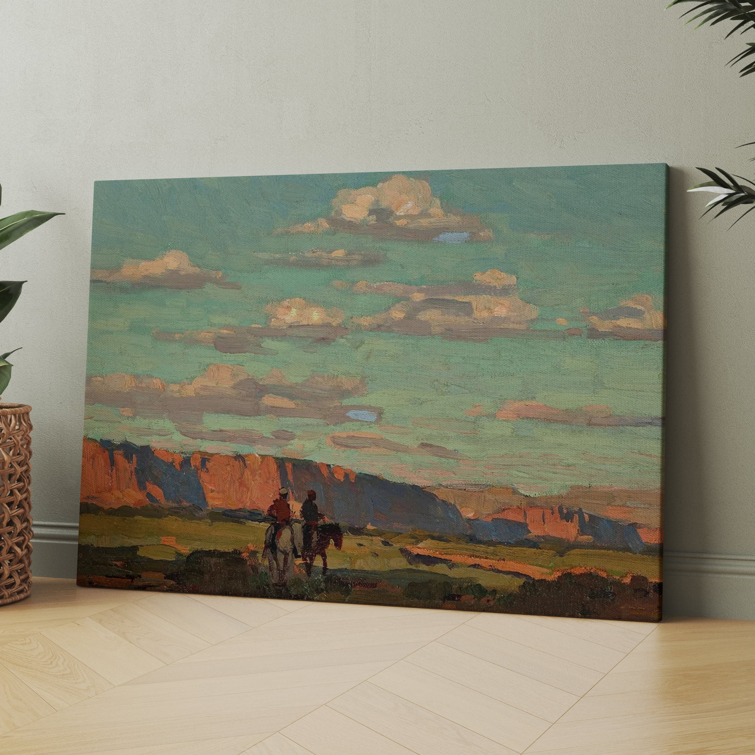 Riders Under Scattered Clouds Canvas Wall Art Print - Walmart.com