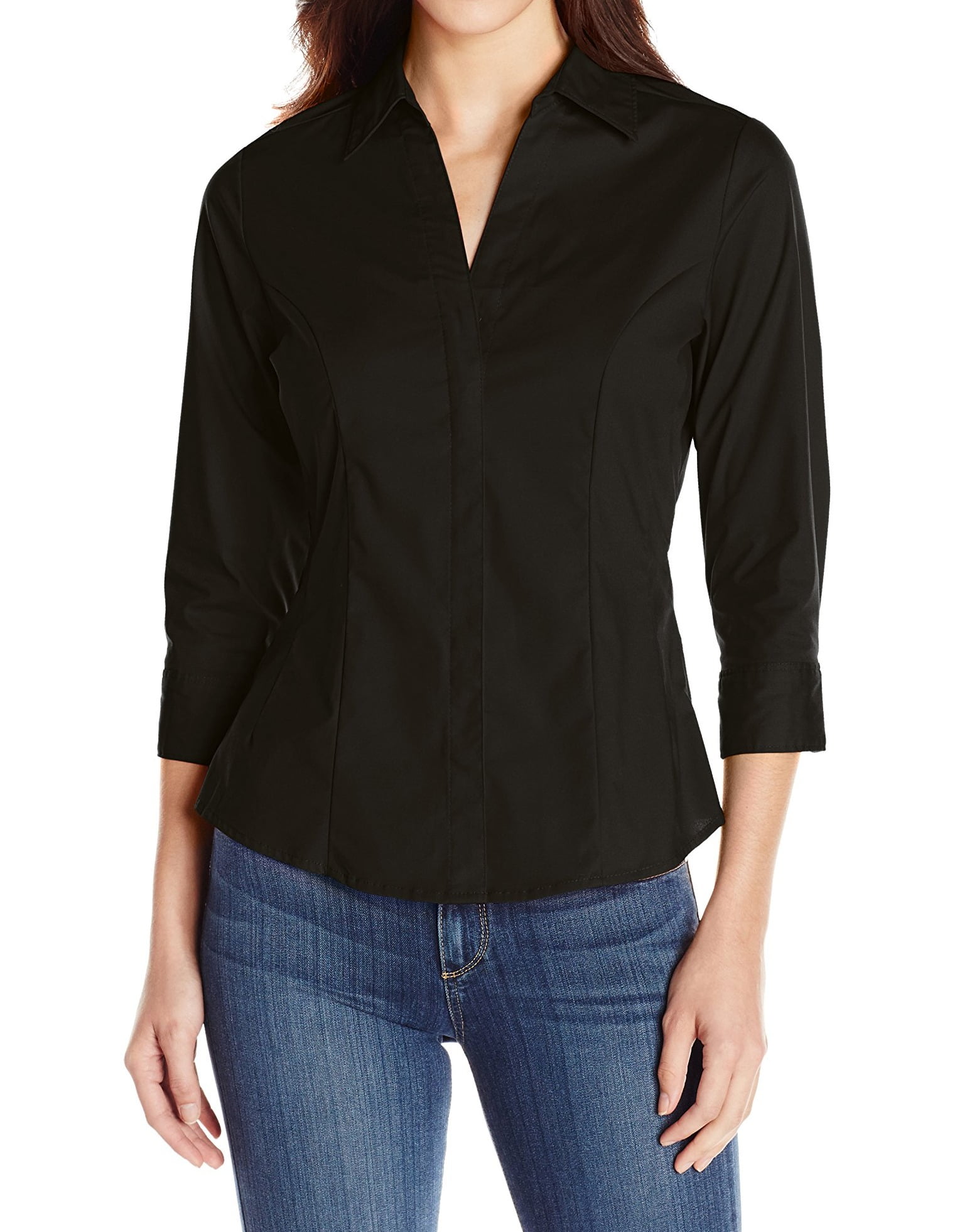 Riders by Lee® Indigo Easy Care 3/4 Sleeve Woven Shirt - Walmart.com