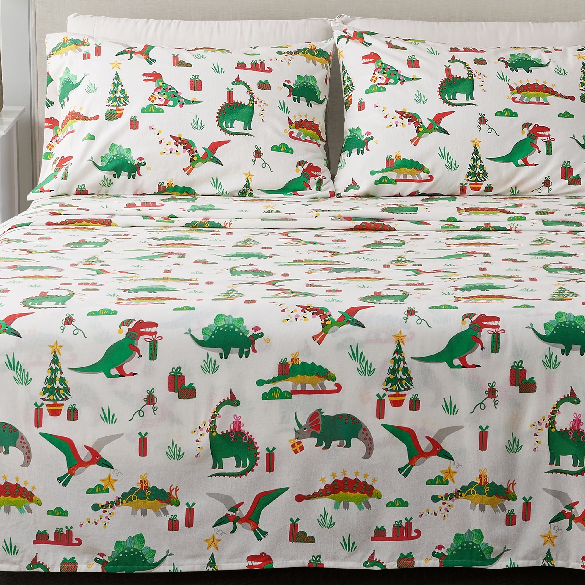 Ridge & Cove 100% Cotton Holiday Flannel Sheet Set, Queen, 4 Pieces ...