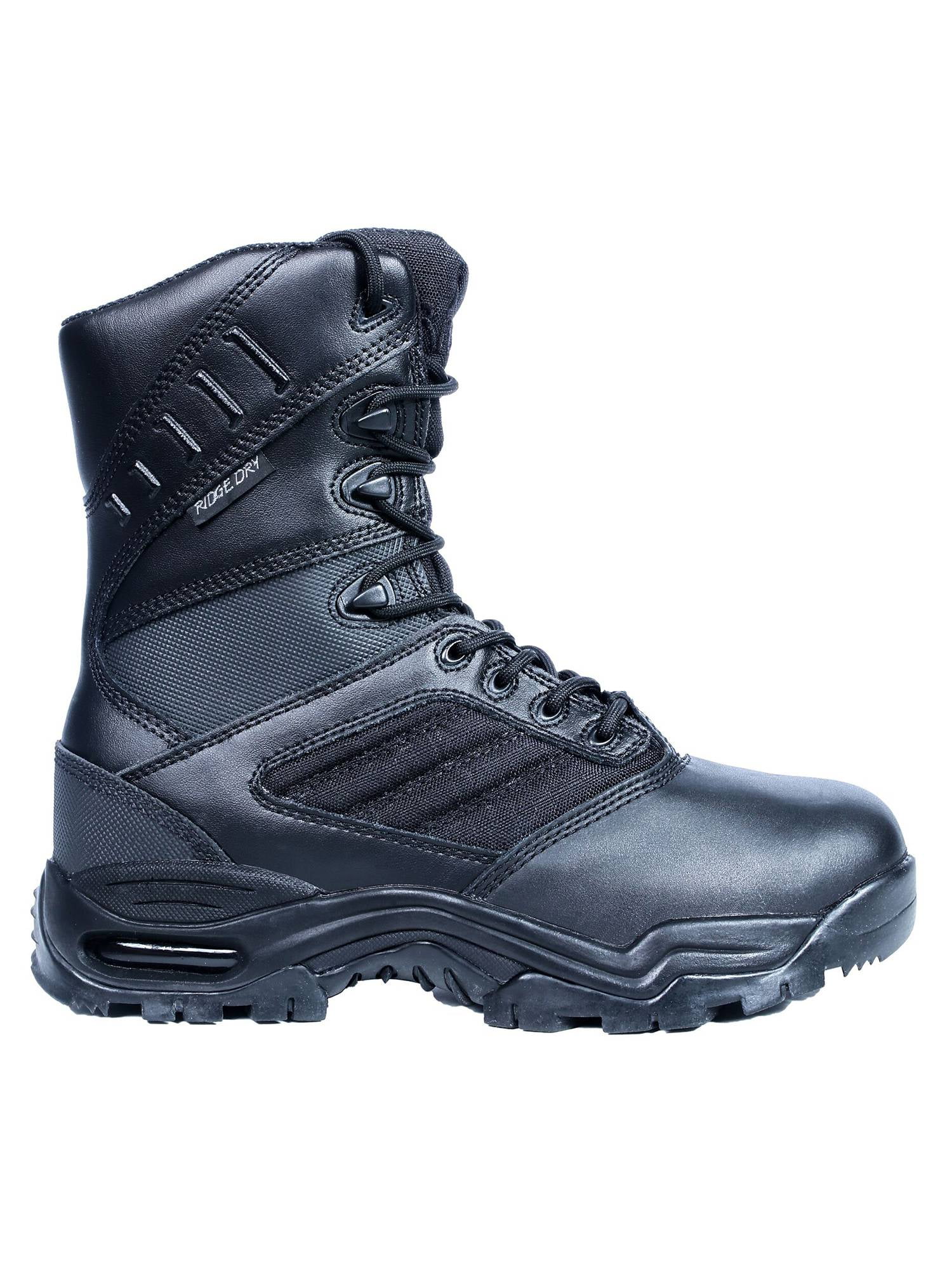 Ridge Footwear Men's Ultimate Zipper 8" Leather Boot Rip-Stop Nylon ...