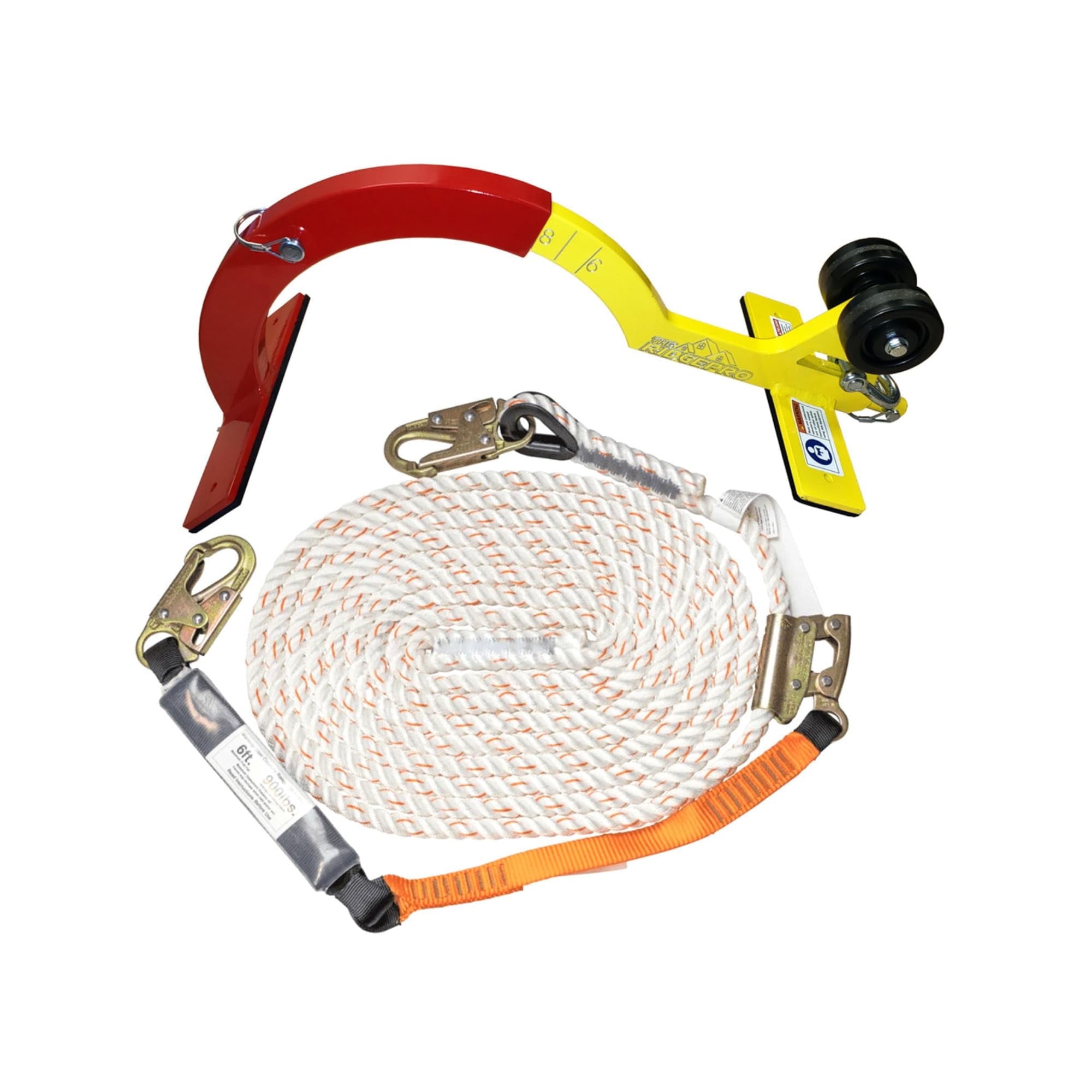 Ridge Pro Roof Anchor System 50ft Vertical Lifeline Bundle, Red and ...