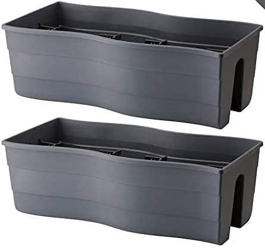 Ridge Rail Long Rectangular Flower Pot, Indoor/Outdoor Hanging Rail ...