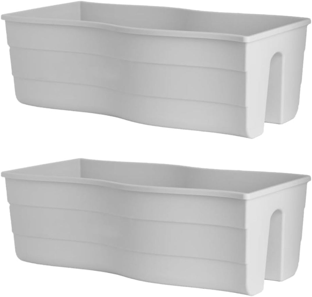 Ridge Rail Long Rectangular Flower Pot, Indoor/Outdoor Hanging Rail ...
