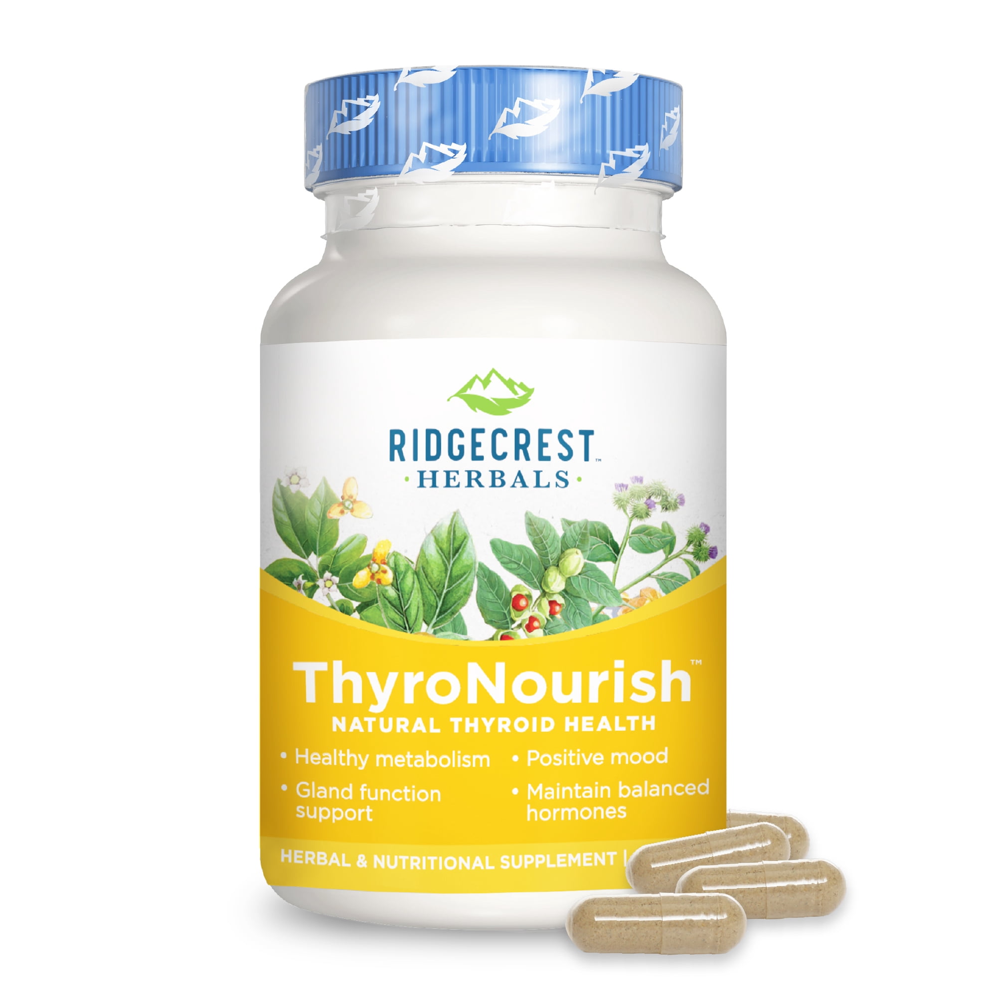 RidgeCrest Herbals ThyroNourish, Thyroid Support, Herbal and Vitamin ...