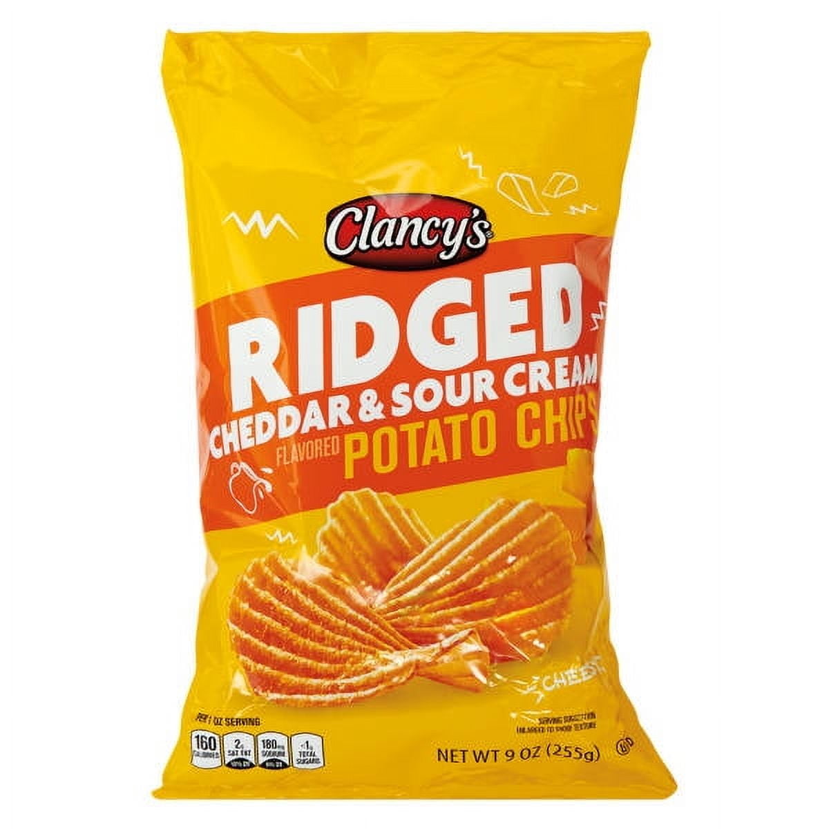 Ridged Cheddar & Sour Cream Flavored Potato Chips, 9 oz- Pack of 3 ...