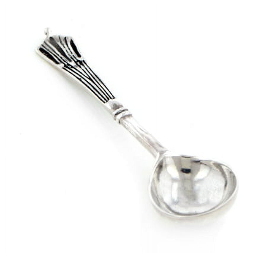 Ridged Round Sterling Silver Salt Spoon New - Walmart.com