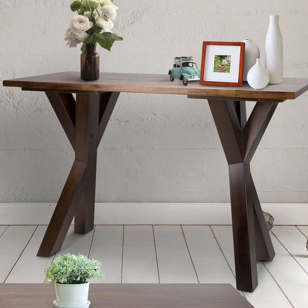 Ridgefield Console Table with 1" Thick Solid Walnut Wood Top - Walmart.com