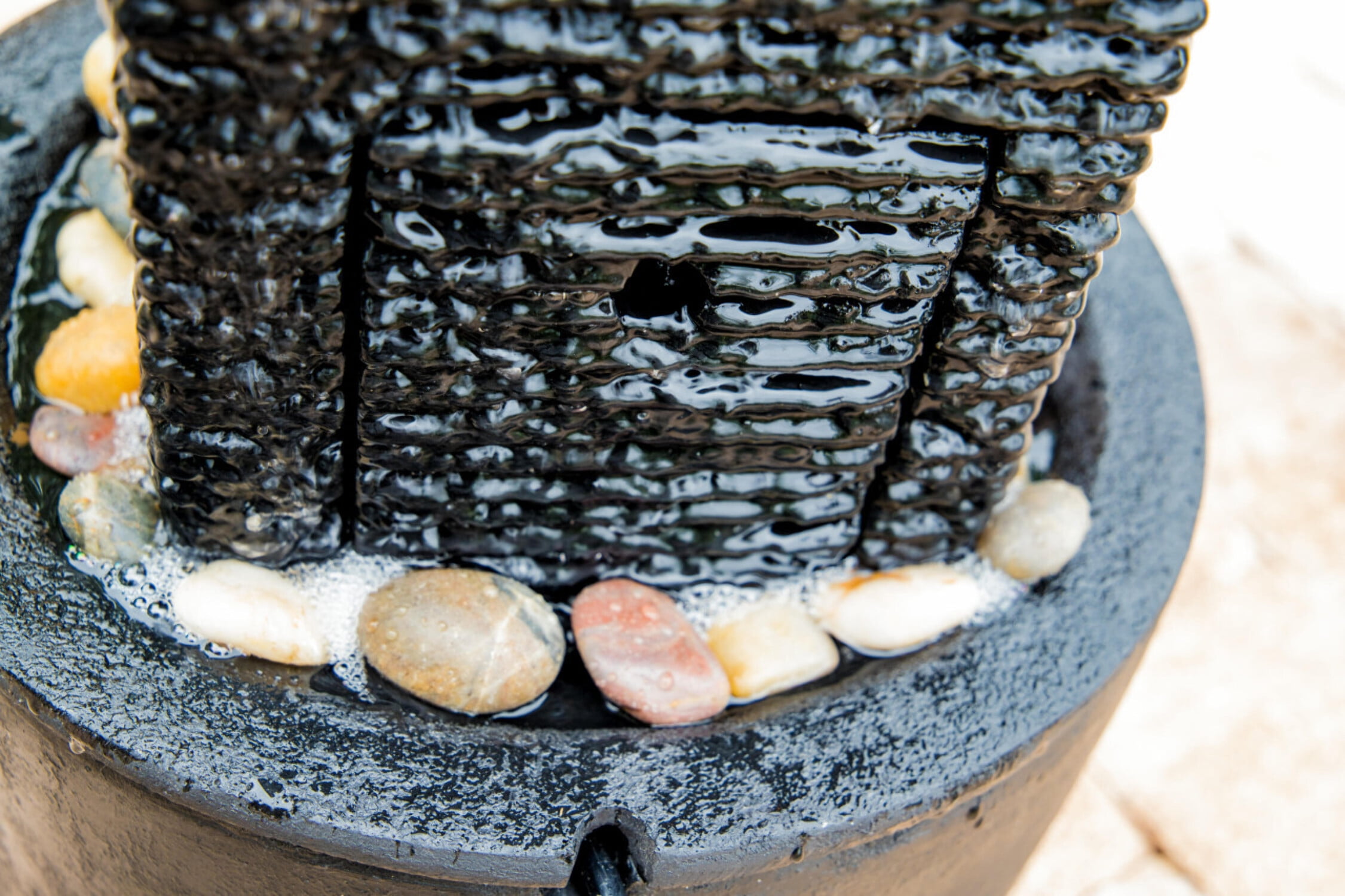 Ridgeland Outdoor Floor Fountain with Black Finish - Walmart.com