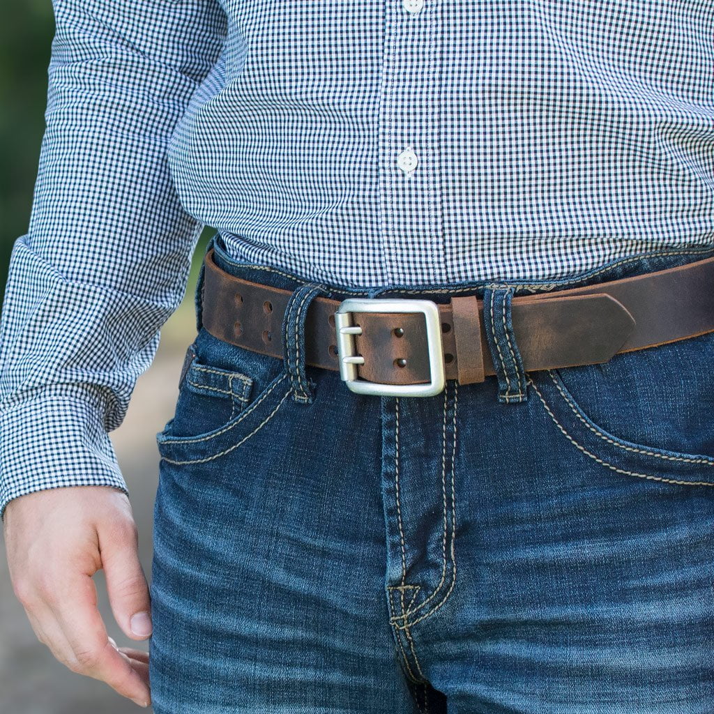 Ridgeline Trail Leather Belt by Nickel Smart®- Nickel Free Belt Buckle ...