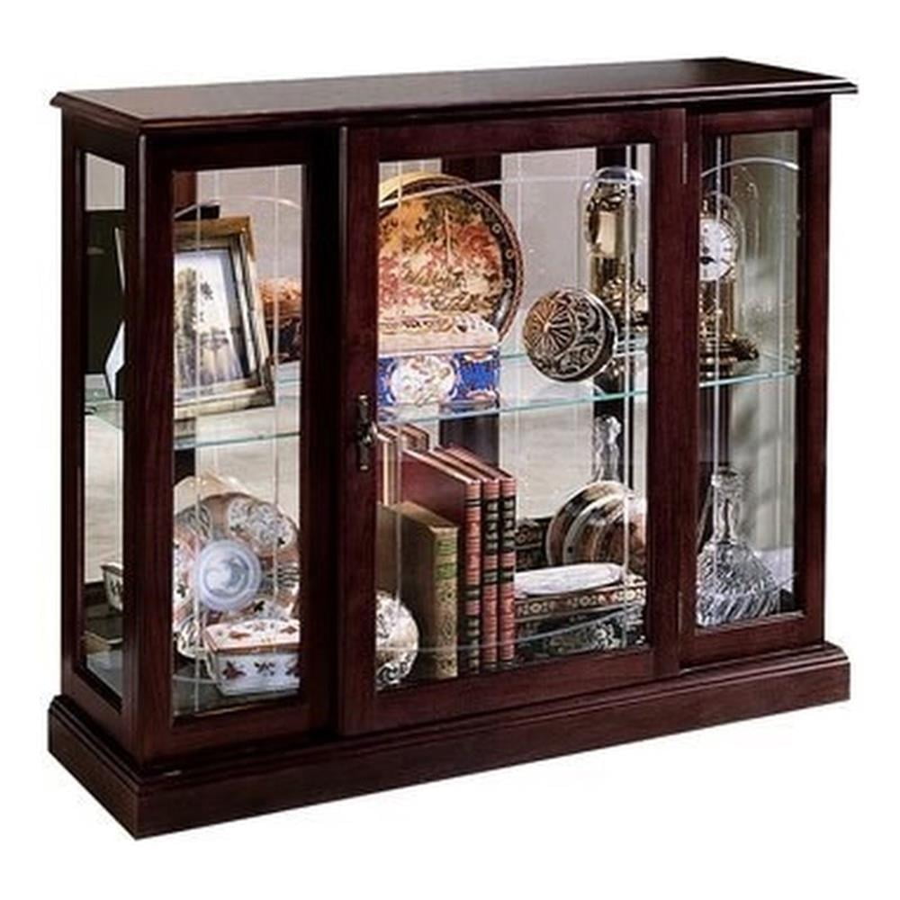 Pulaski Furniture Ridgewood Cherry Mirrored Curio Console, Brown Finish ...