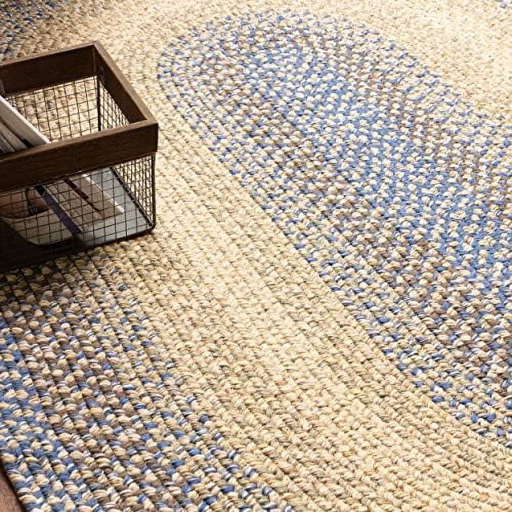Ridgewood Farmhouse Braided Rug For Kitchen And Living Room Blue/Beige ...