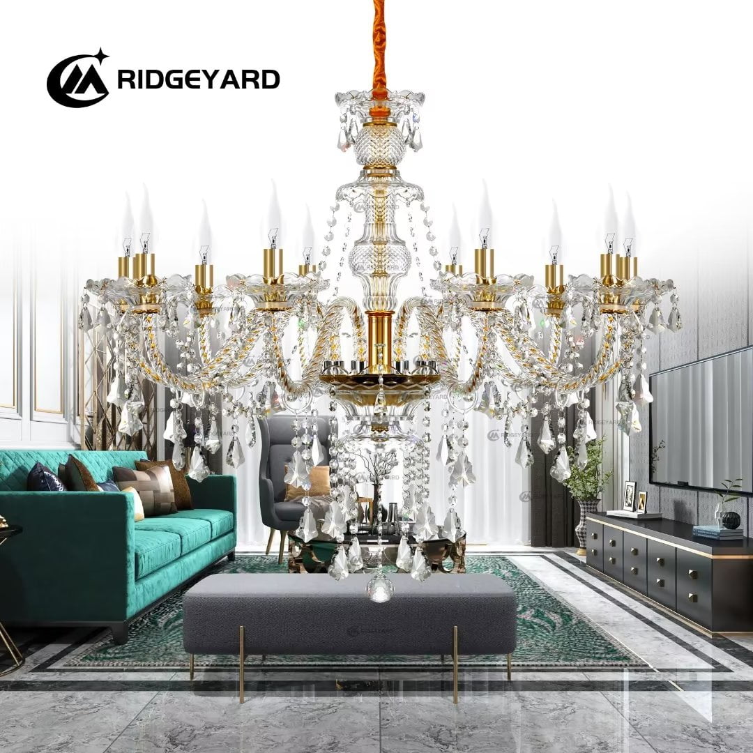 Ridgeyard 10 Lights Gold Luxurious Candle Crystal Chandelier K9 Modern ... Ridgeyard 10 Lights Gold Luxurious Candle Crystal Chandelier K9 Modern ...
