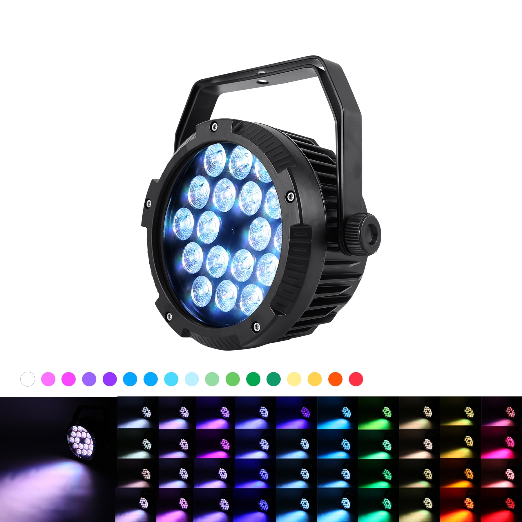 Ridgeyard 18X18W LED Par Light 6 in 1 RGBWA UV DMX512 Outdoor Stage ...