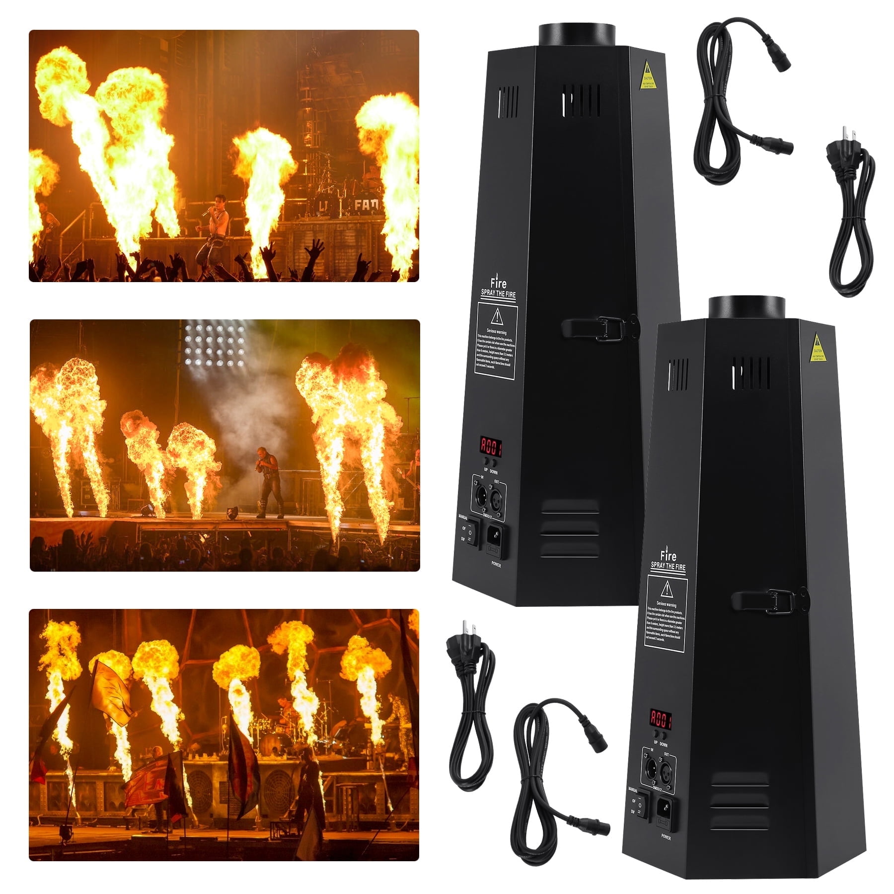 Ridgeyard 2Pack 200W Stage Fire Machine Spray Flame Machine Stage Party ...