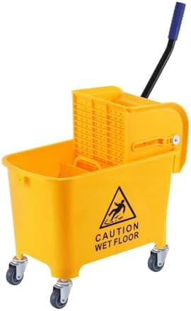 Ridgeyard 5.28 Gallon Side Press Yellow Mop Bucket with Wringer, Mop ...