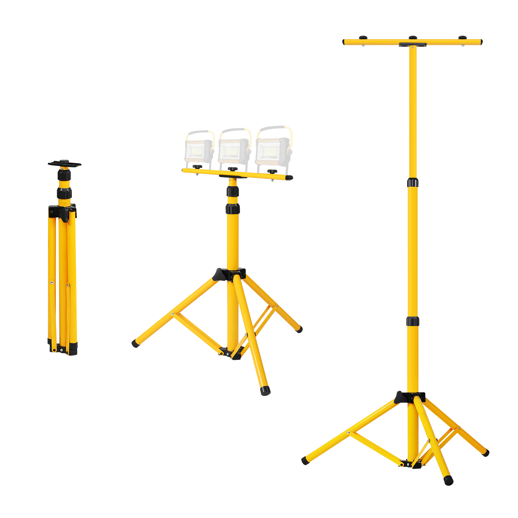 Hyper Tough Compact Steel Adjustable Tripod for Worklight,Black, Model ...