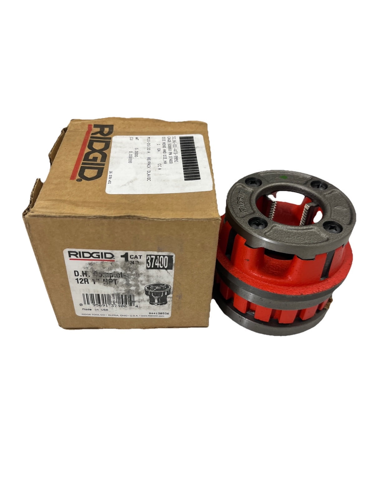 Ridgid 37400 High Speed Steel Diehead 12R 1" NPT for Rigid Conduit/Pipe ...