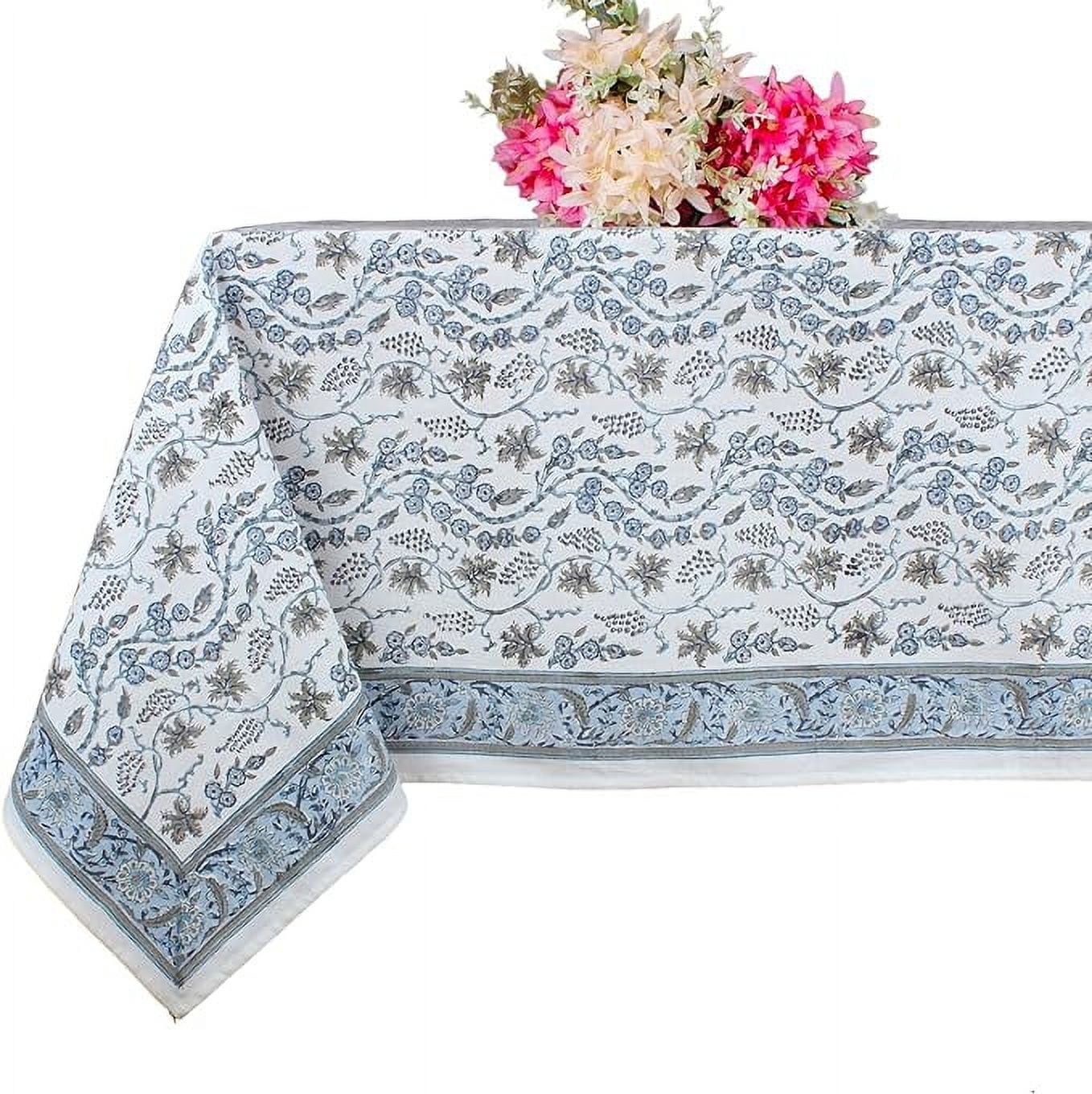 Ridhi - Baby Blue Eyes Artichoke Green 70x108 Inch rectangle Cotton ...