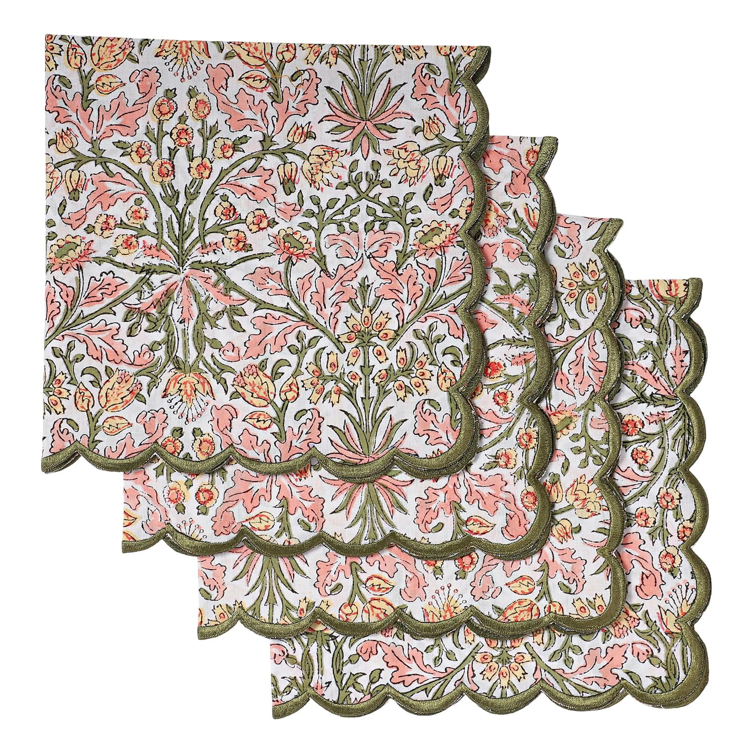 Ridhi Cloth Napkins Set of 4 Cotton Printed Dinner Block Print Napkins ...