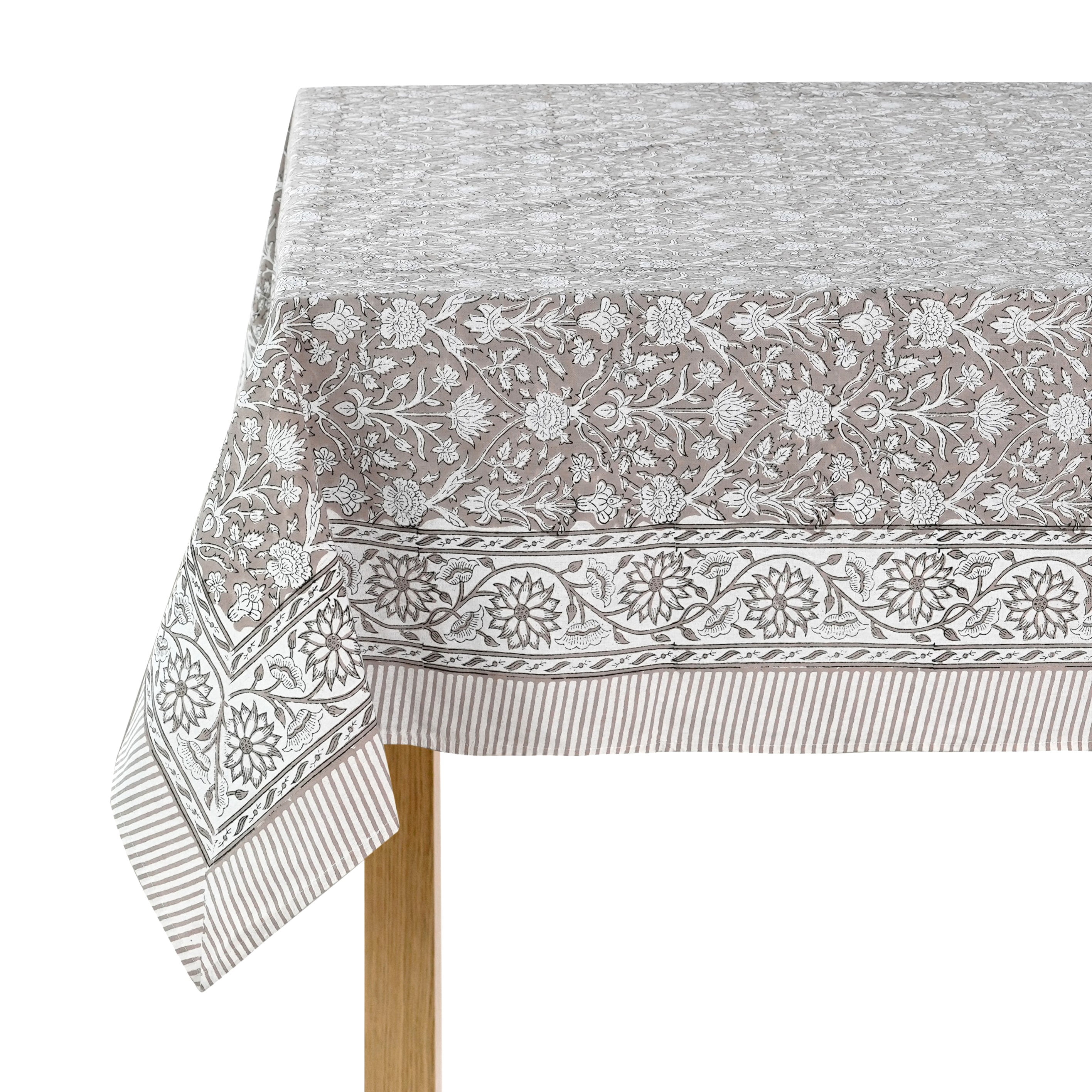 Ridhi -Taupe and Off White 70x118 Inch rectangle 100 % Cotton indian ...