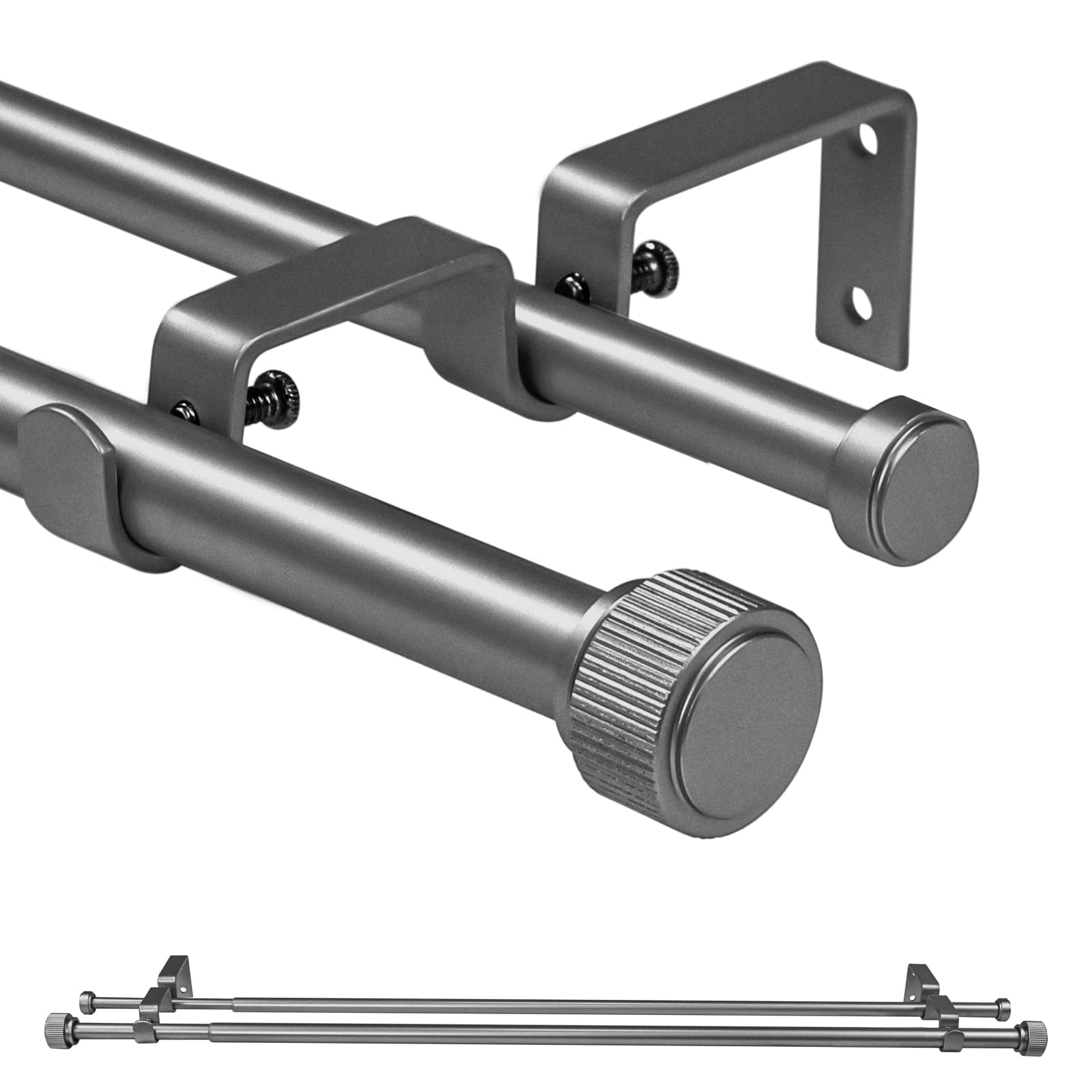 Forgrow 3/4 Inch Adjustable Single Drapery Curtain Rod Set with Ball ...