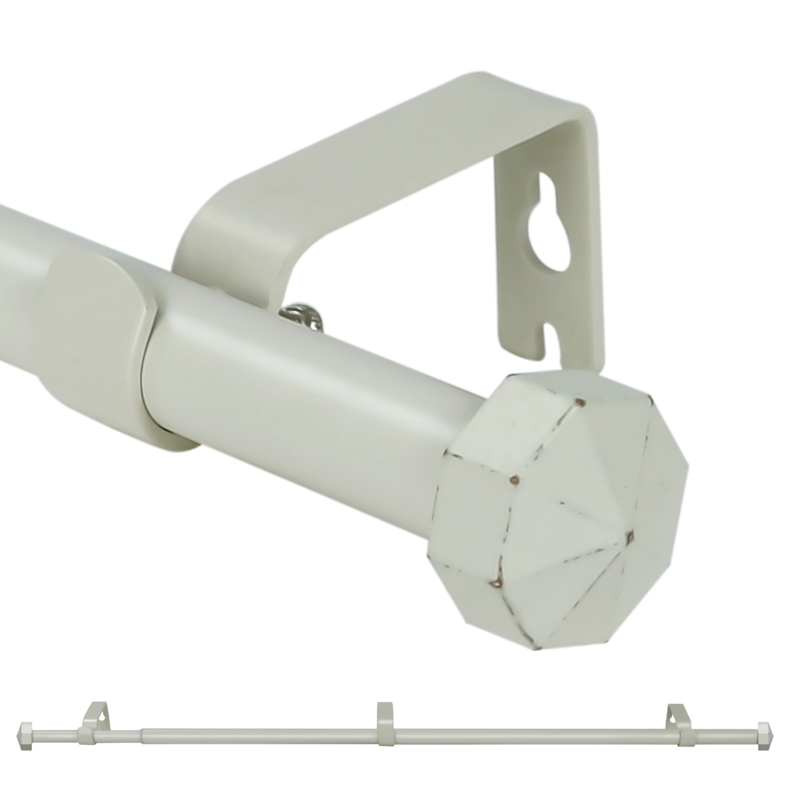 Ridicili 5/8" Single Telescoping Curtain Rod with Octagonal Finials,48 ...