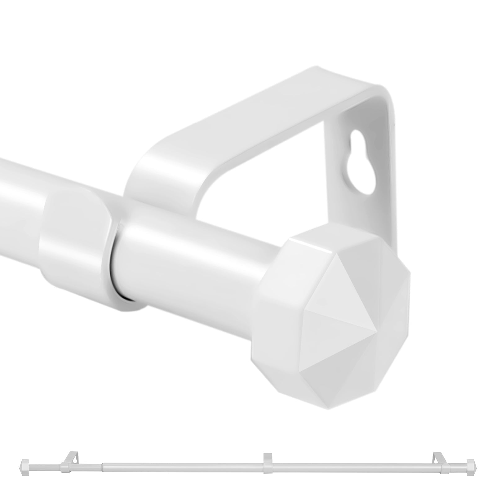 Ridicili 5/8" Single Telescoping Curtain Rod with Octagonal Finials,48 ...