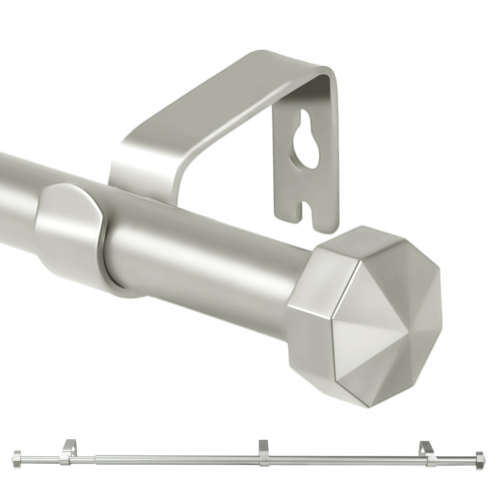 Ridicili 5/8" Single Telescoping Curtain Rod with Reticulated Ball ...