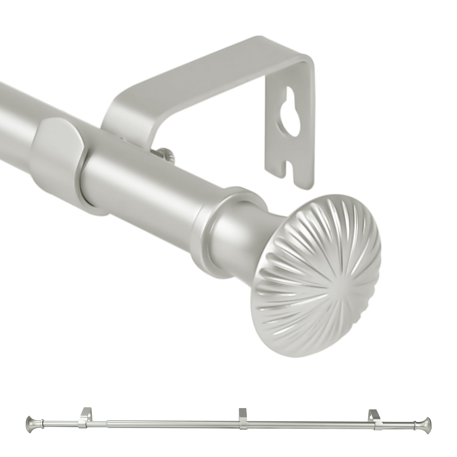 Ridicili 5/8" Telescoping Single Curtain Rods with Trumpet Finials ...